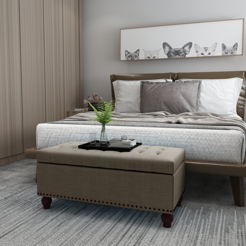 Bally Upholstered Hinged Lid Storage Ottoman Bench Charlton Home